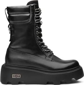 Cult New Rock CLW457000 Noir Amphibiens Femme en cuir lacets &agrave; glissi&egrave;re et compens&eacute;e haute, Noir, 40 EU