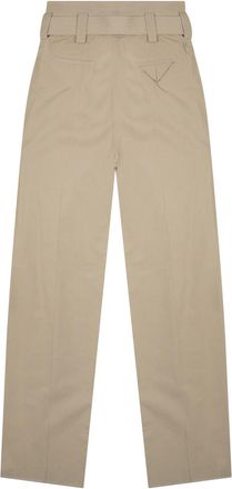 Bottega Veneta Wide-Leg Cotton Blend Trousers - Beige