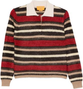Guest In Residence Grizzly Cropped Rugby Striped Cashmere Polo Shirt