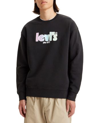 Levi's Herren Relaxd Graphic Crew Sweatshirt, Poster Logo - Caviar, M