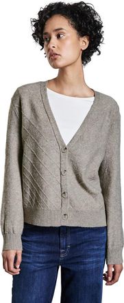 Street One Damen A253911 Cardigan Mit Struktur, Breezy Beige Mel., 36 EU