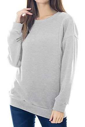 Smallshow Sweat-Shirt dallaitement Toison, Manches Longues, Pull-Over dallaitement Maternel Tops Light Grey M