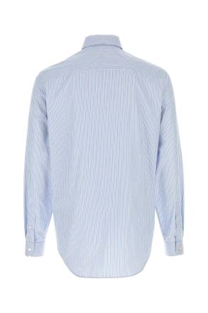 Versace Mens Embroidered Poplin Shirt Celesteopticwhite Exterior: Cotton Camicie