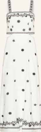 Maje Kleid Mit Leinen Und Cut-Outs weiss