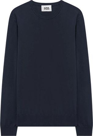 Alpha Studio Homme, Sweatshirts et sweats &agrave; capuche, Bleu, Taille: L Girocollo Crepe