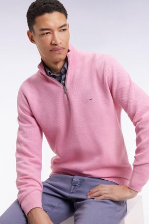 Eden Park Pull Col Camionneur En Coton Nid Dabeille Rose
