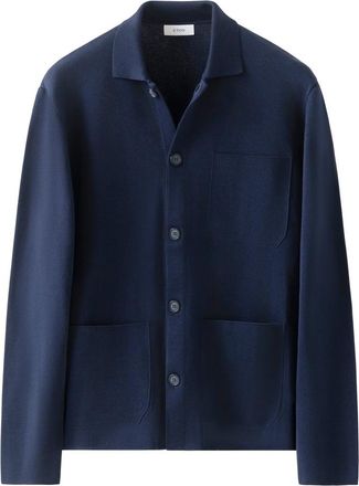 Eton Overshirt aus einem soften Baumwollstrick mit aufgesetzten Taschen in