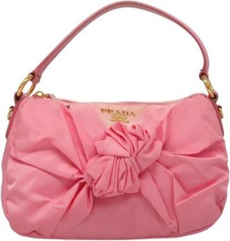 Prada Pre-owned Nylon sacs-main - Femme - Pre-owned - Rose - Taille: ONE Size