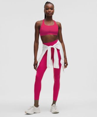 lululemon Wunder Train Leggings mit hohem Bund für Frauen - 64 cm - Größe 10 in Raspberry Coulis