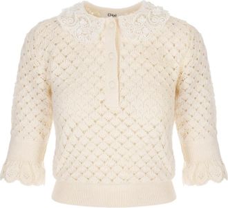 Chloé Damen, Strickwaren, Weiß, LGröße