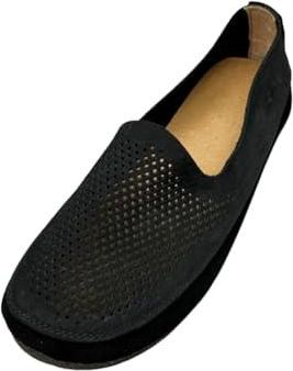 Generic Mocassins Penny Mocassins souples et respirants en cuir v&eacute;ritable r&eacute;tro &agrave; enfiler pour homme, Noir, 39 1/3 EU