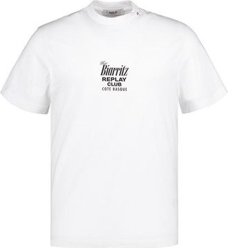 Replay Herren T-Shirt wei&szlig; Baumwolle