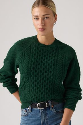 Levi's Jolie Cable Crewneck Sweater - Femme - Vert / Pine Grove - L