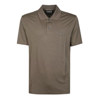 Emporio Armani Homme, Tops, Brun, Taille: L Polo Slim &agrave; Manches Courtes