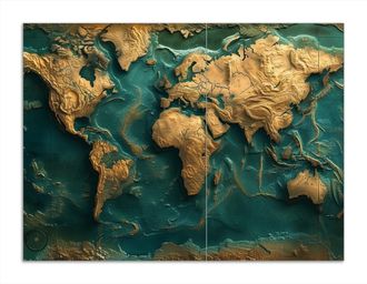 Wallario Herdabdeckplatte/Spritzschutz aus Glas, 2-teilig, 70x52cm mit 13 mm hohen Füßen, für Ceran- und Induktionsherde, Die Welt von Oben