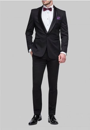 Kebello Smoking à col châle en satin Noir H