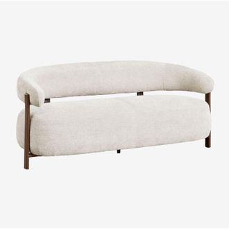 Sklum 2-Sitzer-Sofa aus Chenille-Stoff und Eisen Jolie Braun Dunkles Holz