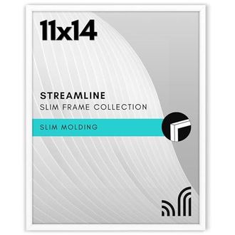 Americanflat Bilderrahmen 27,9 x 35,6 cm in Weiß - Dünner Bilderrahmen mit bruchfestem Glas - Wandbilderrahmen mit Befestigungsmaterial zum Aufhängen für horizonta