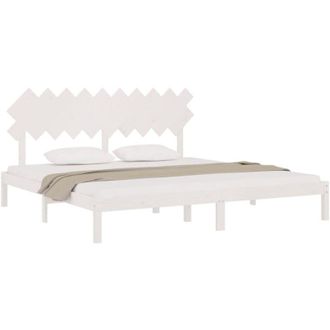 vidaXL Massivholzbett Wei&szlig; 200x200 cm Vidaxl