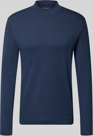 Christian Berg Regular Fit Longsleeve aus reiner Baumwolle mit Stehkragen