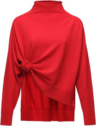 Magda Butrym Pull en laine &agrave; - Femme - Pulls - Rouge - Taille: 36 FR