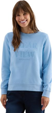 Cecil Damen 3017255 Sweatshirt Mit Wording, Sporty Light Blue, XXL EU