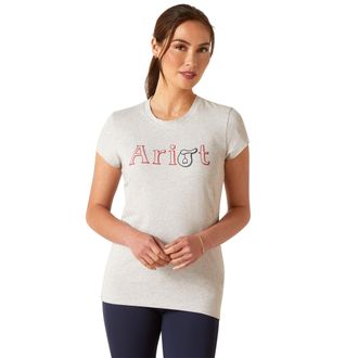 Ariat Womens Saddle T-Shirt in Heather Grey, Size X-Small, by Ariat