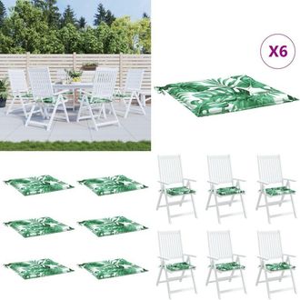 vidaXL Sitzkissen 6 Stk. Blattmuster 50x50x4 cm Stoff - Sitzkissen Innen - Sitzkissen f&uuml;r Hocker