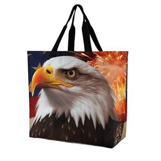 Generic Eagle De Feu Du Drapeau Am&eacute;ricain Sac A Main Femme Imperm&eacute;able Tote Bag D&eacute;contract&eacute; Sac &Agrave; Bandouli&egrave;re Pour Quotidienne Shopping Universit&eacute;