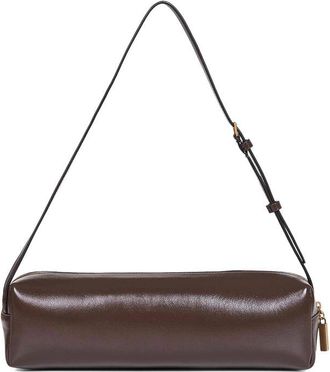 Khaite Crackle Calf Leather Shoulder Bag - Brown