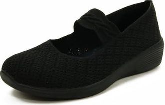 Skechers Stretch Fit 158565 Arya Thats Sweet Black Ballerines de Sport pour Femme en Tissu Noir, Noir, 38.5 UK