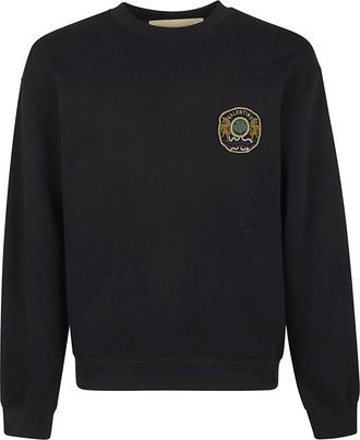 Valentino Garavani Homme, Sweatshirts et sweats &agrave; capuche, Noir, Taille: L SweaT-shirt en coton avec &eacute;cusson Scudetto brod&eacute;