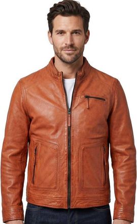 Jilani Lederjacke Nilan-2 Jilani - Herren Lederjacke Lammnappa orange