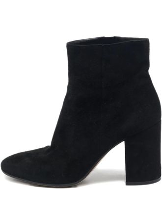 Gianvito Rossi bottines en daim à talon épais pre-owned - Noir