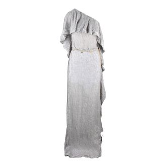 Elisabetta Franchi Femme, Robes, Gris, Taille: 36 FR Long Velvet Dress