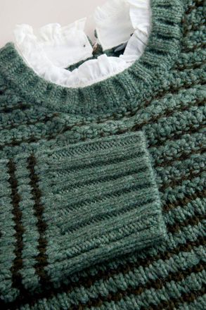 Next Strickpullover Pullover mit Kr&auml;uselkragen, Kurzgr&ouml;&szlig;e (1-tlg)