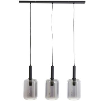 Light & Living Light & Living - suspension - Lekar - noir - verre verre fum&eacute;
