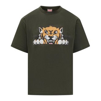 Kenzo Homme, Tops, Vert, Taille: S Ff65Ts4514Sg T-Shirt