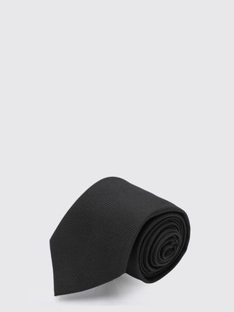 Ferragamo Einfarbige Krawatte aus reiner Seide mit appliziertem Logo hinten