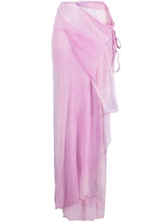 Acne Studios jupe longue &agrave; design drap&eacute; - Violet
