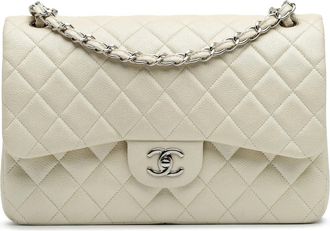 Chanel Hobo Bags - Jumbo Classic Caviar Double Flap - Gr. unisize - in Weiß - für Damen