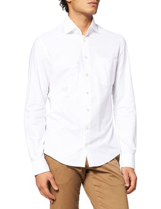 Seidensticker Herren Slim Fit Langarm Oxford Hemd, wei&szlig;, S