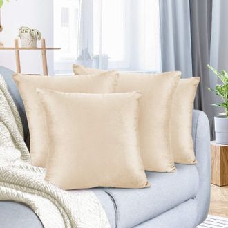 Nestl Dekokissenbez&uuml;ge, gem&uuml;tlicher Samt, dekorative Outdoor-Kissenbez&uuml;ge f&uuml;r den Au&szlig;enbereich, weich, solide Kissenbez&uuml;ge f&uuml;r Sofa, Bett und Auto, 4 St&uuml;ck,