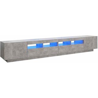 vidaXL Vidaxl - TV-Schrank mit LED-Leuchten Betongrau 260x35x40 cm