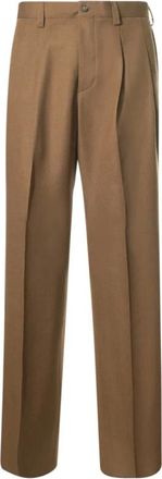 Laneus Homme, Pantalons, Brun, Taille: S Pantalon &agrave; jambes larges