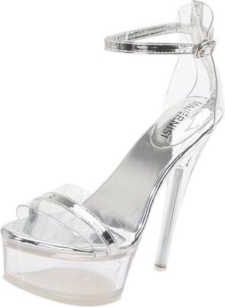 Frcolor Sandales à Talons Transparentes pour Femme Chaussures été Élégantes et Respirantes pour Danse Fête et Soirée Confortables et Durables Style Mode