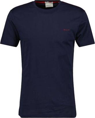 GANT Contrast Logo SS T-Shirt, Bleu Vif, XL Hommes