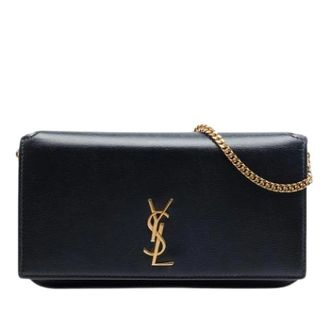 Saint Laurent Pre-owned Cassandre Phone Holder - Femme - Pre-owned - Noir - Taille: ONE Size