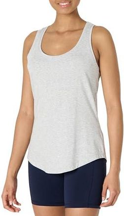 Amazon Essentials Débardeur de Yoga Léger à Encolure Dégagée et Dos Nageur, en Coton Doux Adapté aux Activités Physiques, Coupe Décontractée Femme, Gris Clair Chiné, XX