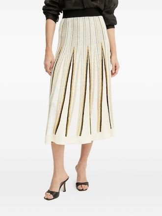 Forte_Forte jupe plissée à rayures - Blanc